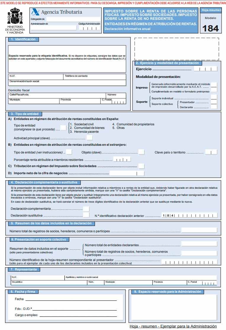 Modelo 184: Presentación y requisitos - Fernández Blasco