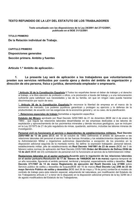 El artículo 68 del Estatuto de los Trabajadores: derechos y ...
